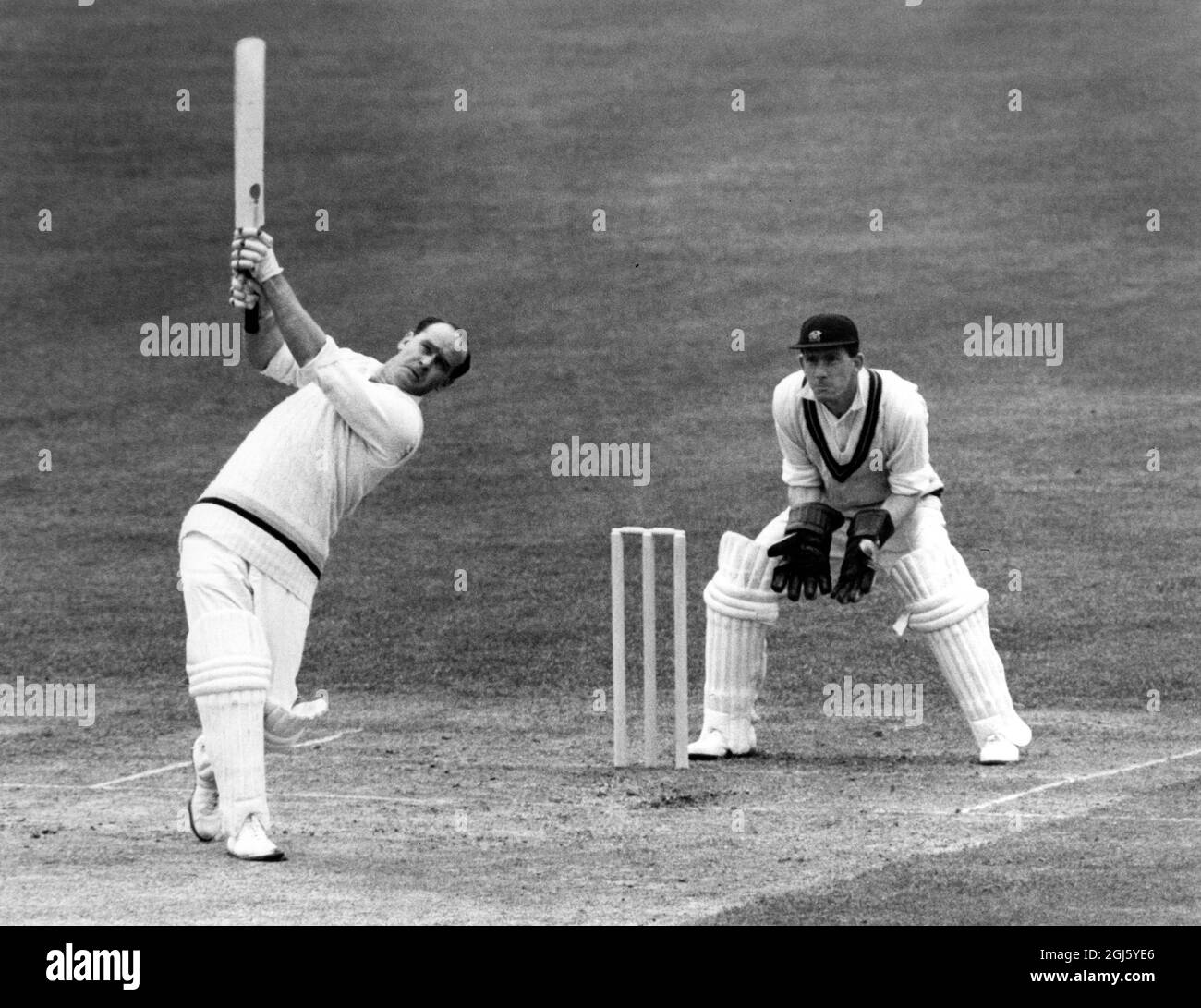 Brian Close ( Yorkshire Captain ) hits the first six of the season at ...