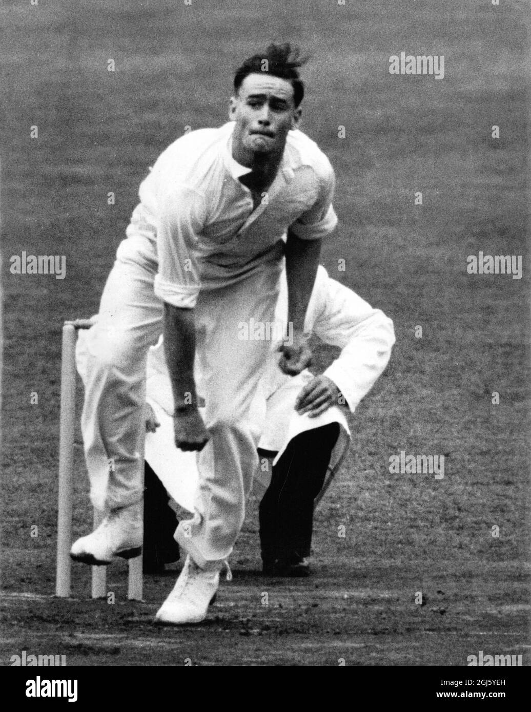 Cricketer Brian Close in action at Edgbaston , Birmingham as he played ...