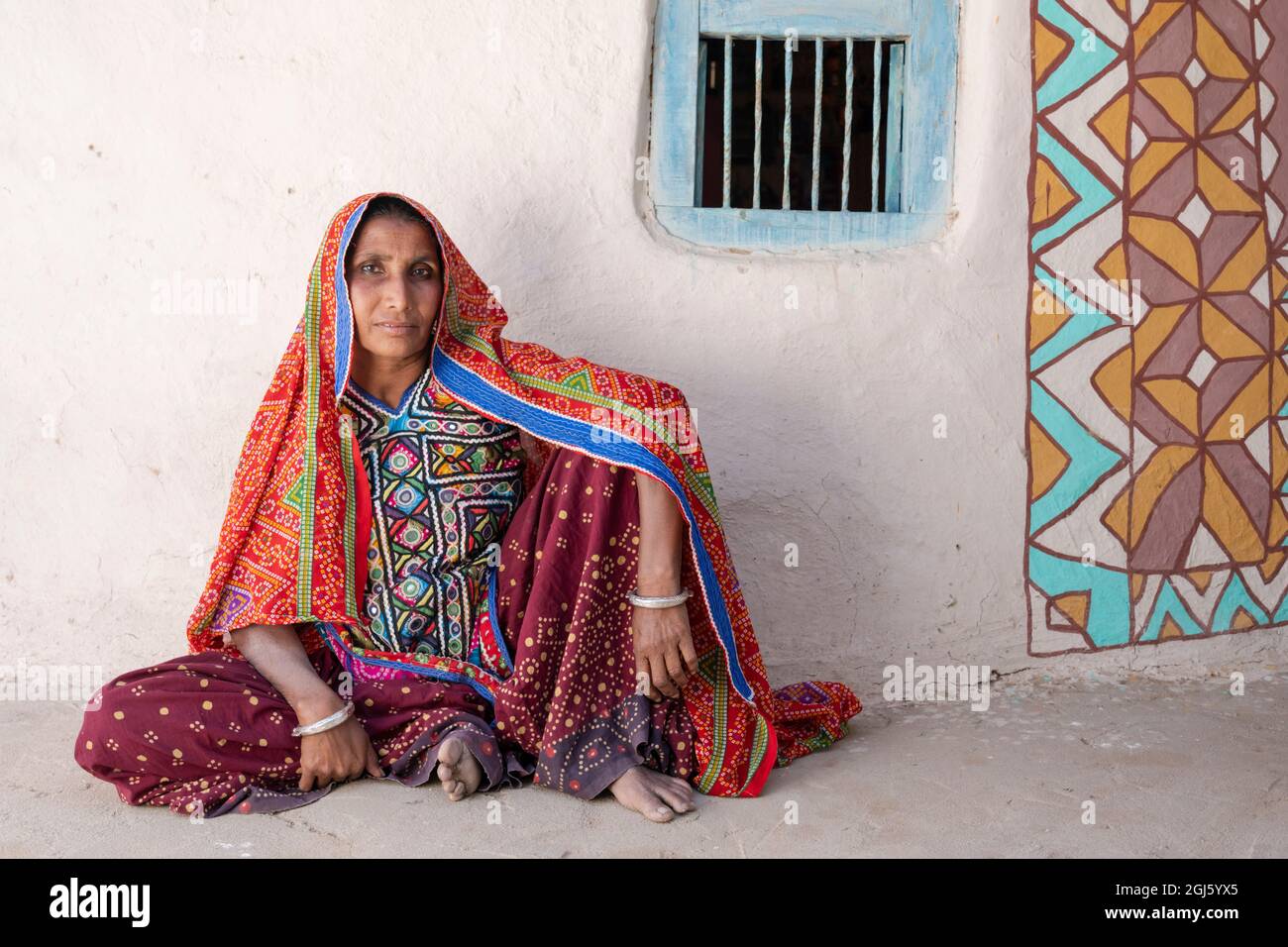 India, Gujarat, Bhuj, Great Rann of Kutch, Meghwal Tribe. Portrait of a ...