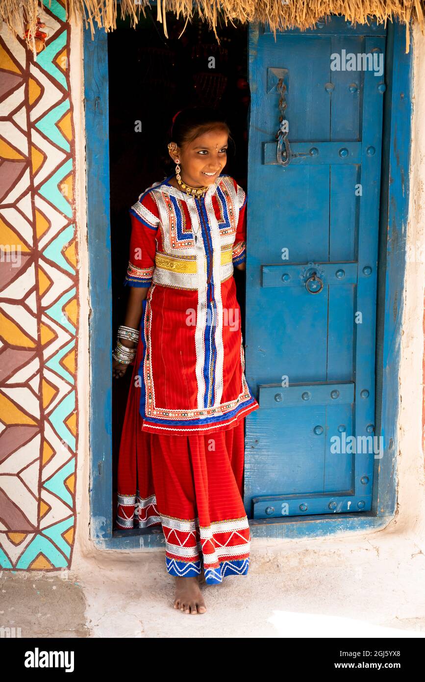 India, Gujarat, Bhuj, Great Rann of Kutch, Meghwal Tribe. Portrait of a ...