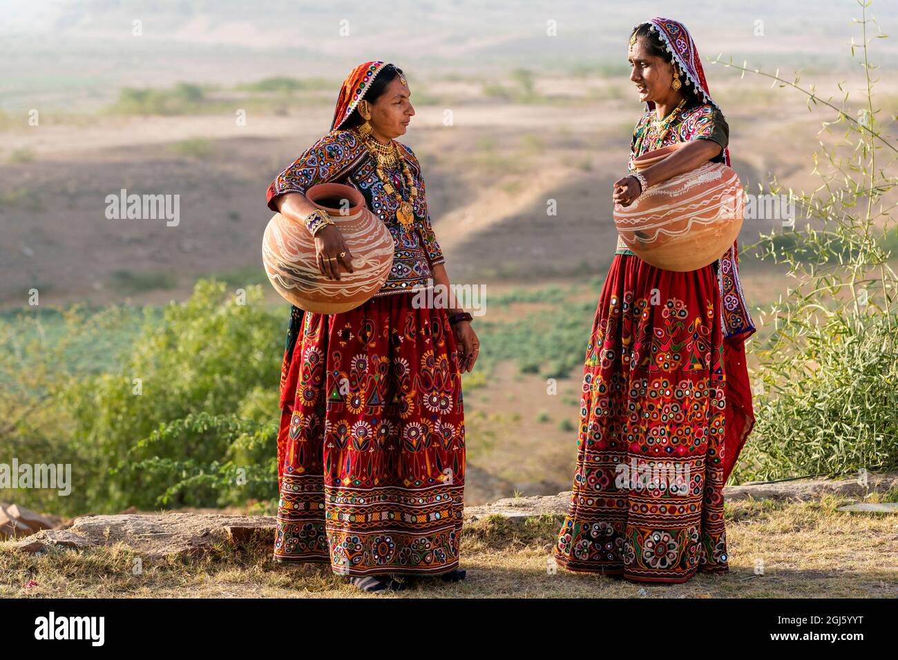 India, Gujarat, Bhuj, Great Rann of Kutch, Ahir Tribe. Women from the ...