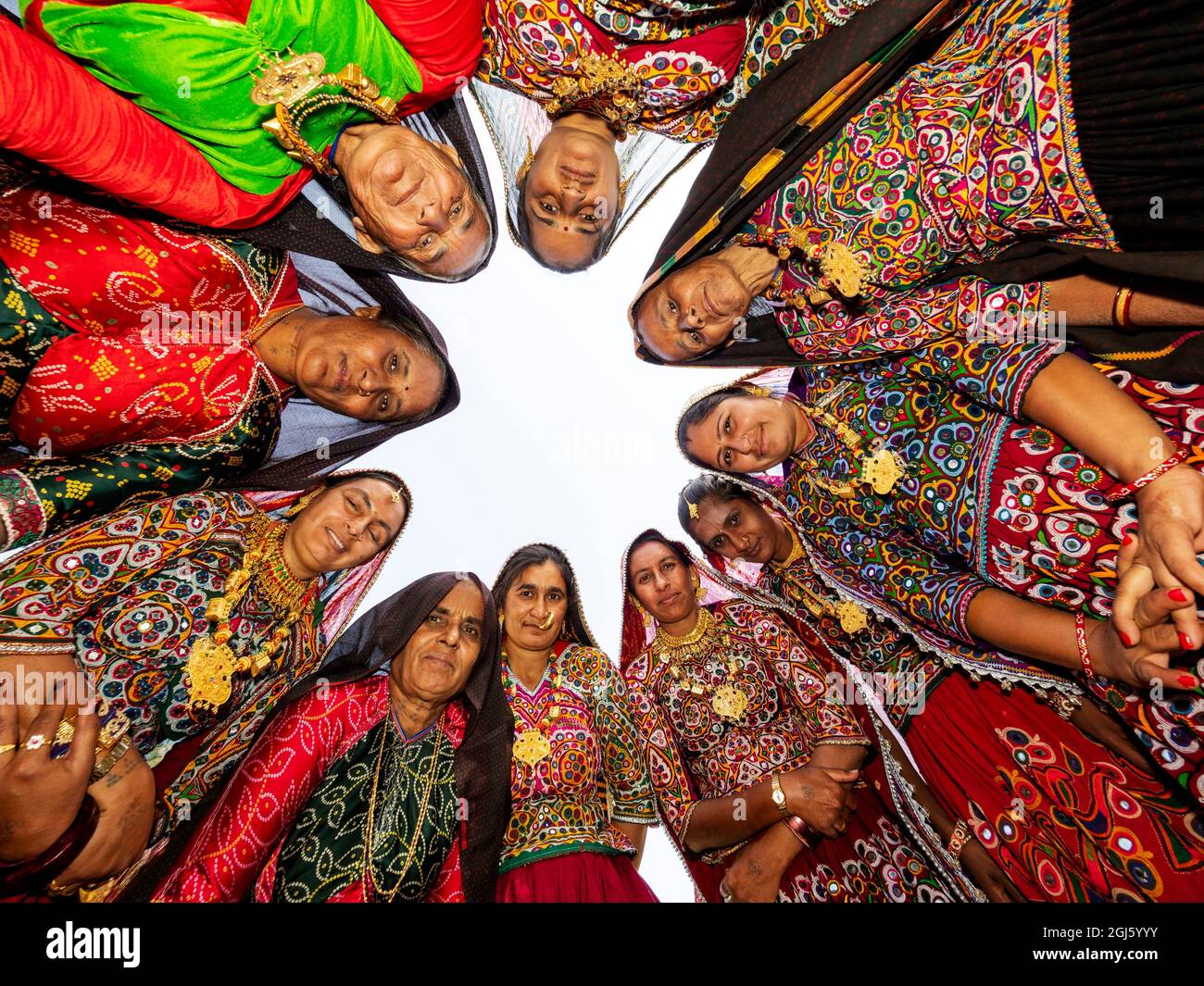 India, Gujarat, Bhuj, Great Rann of Kutch, Ahir Tribe. Women from the ...