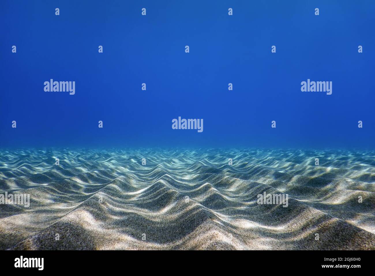 Underwater Blue Ocean, Sandy sea bottom Underwater background Stock ...