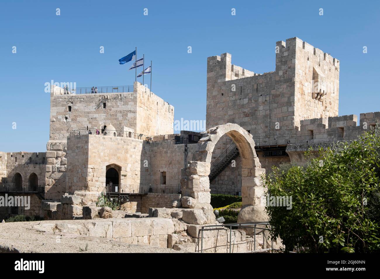 Israel, Jerusalem. The interior of the Tower of David in the Old City ...