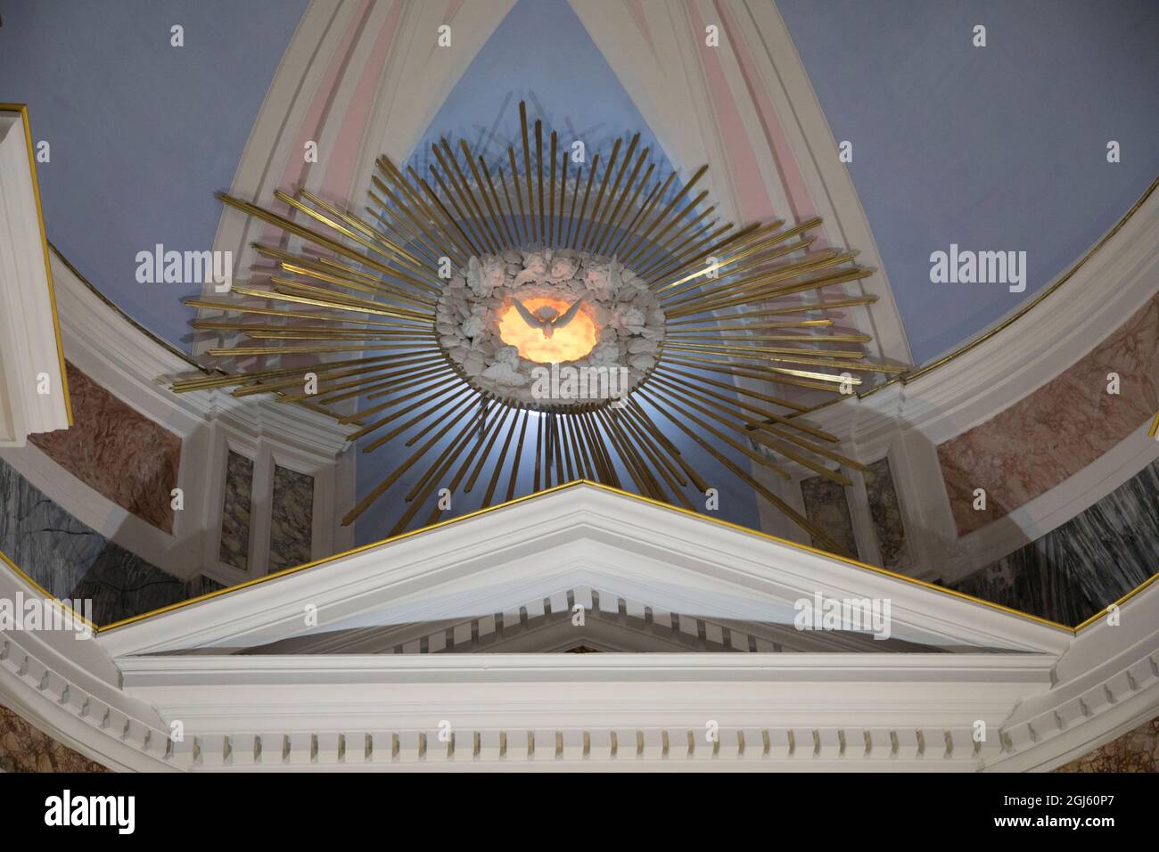 Israel, Joppa. Church of St. Peter, sculpture above main altar Stock ...