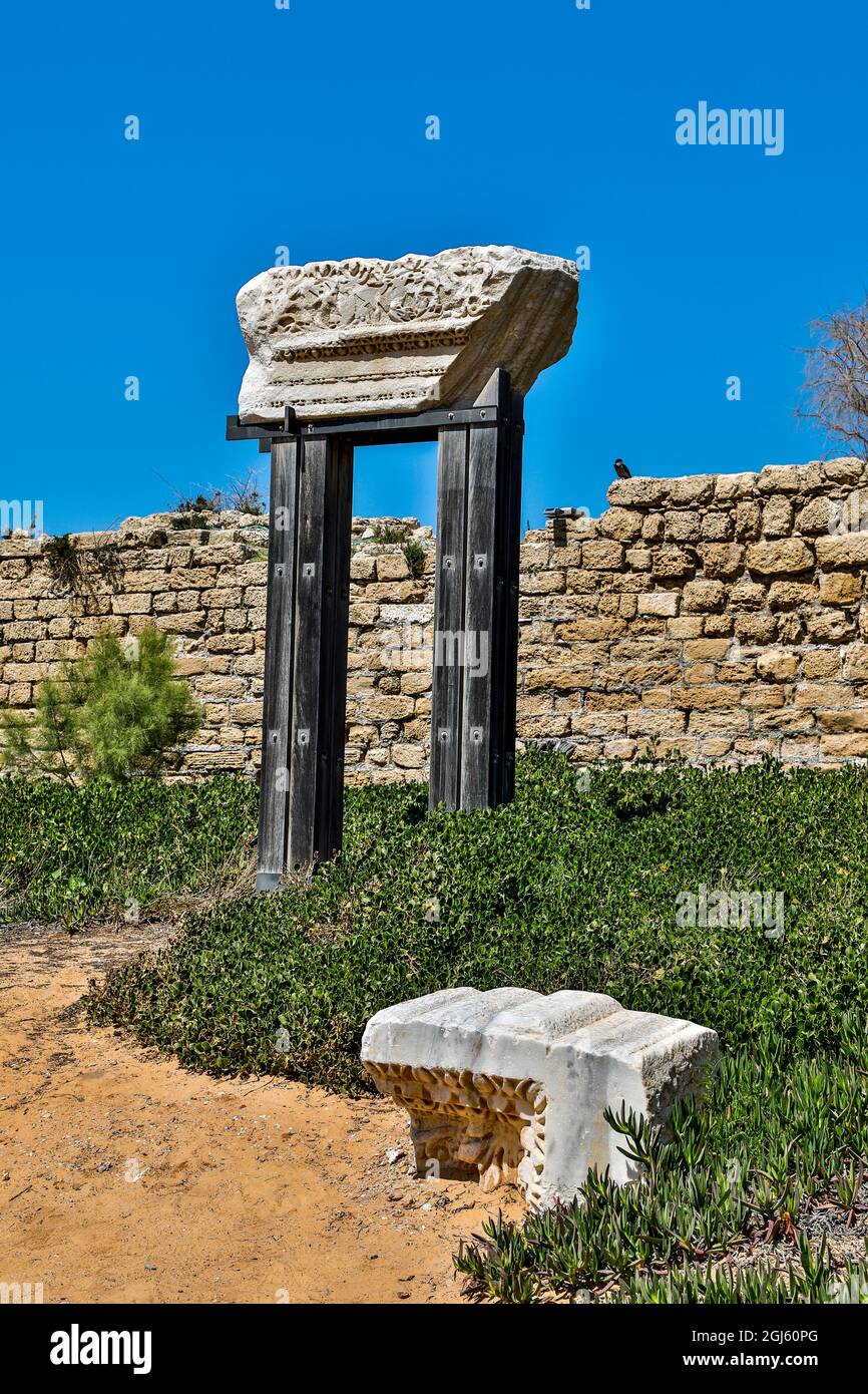 Israel, Plain of Sharon. Caesarea Maritima, ruins from the city of ...