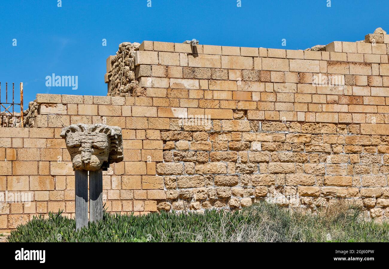 Israel, Plain of Sharon. Caesarea Maritima, ruins from the city of ...