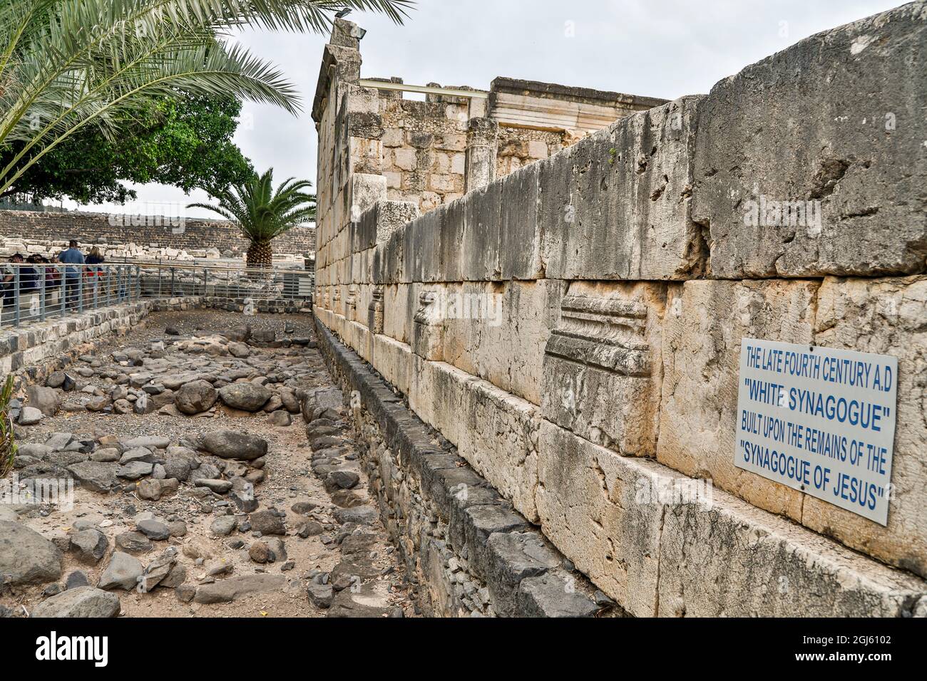Israel, Capernaum. Remains of the 'White Synagogue' built upon the ...