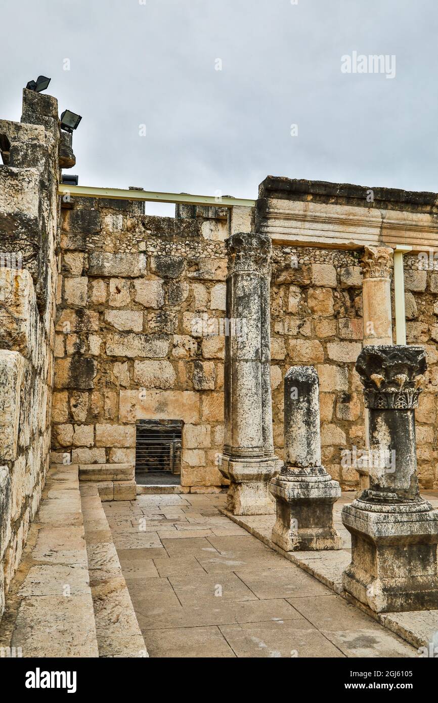 Israel, Capernaum. Ruins of the 4th century synagogue Stock Photo - Alamy
