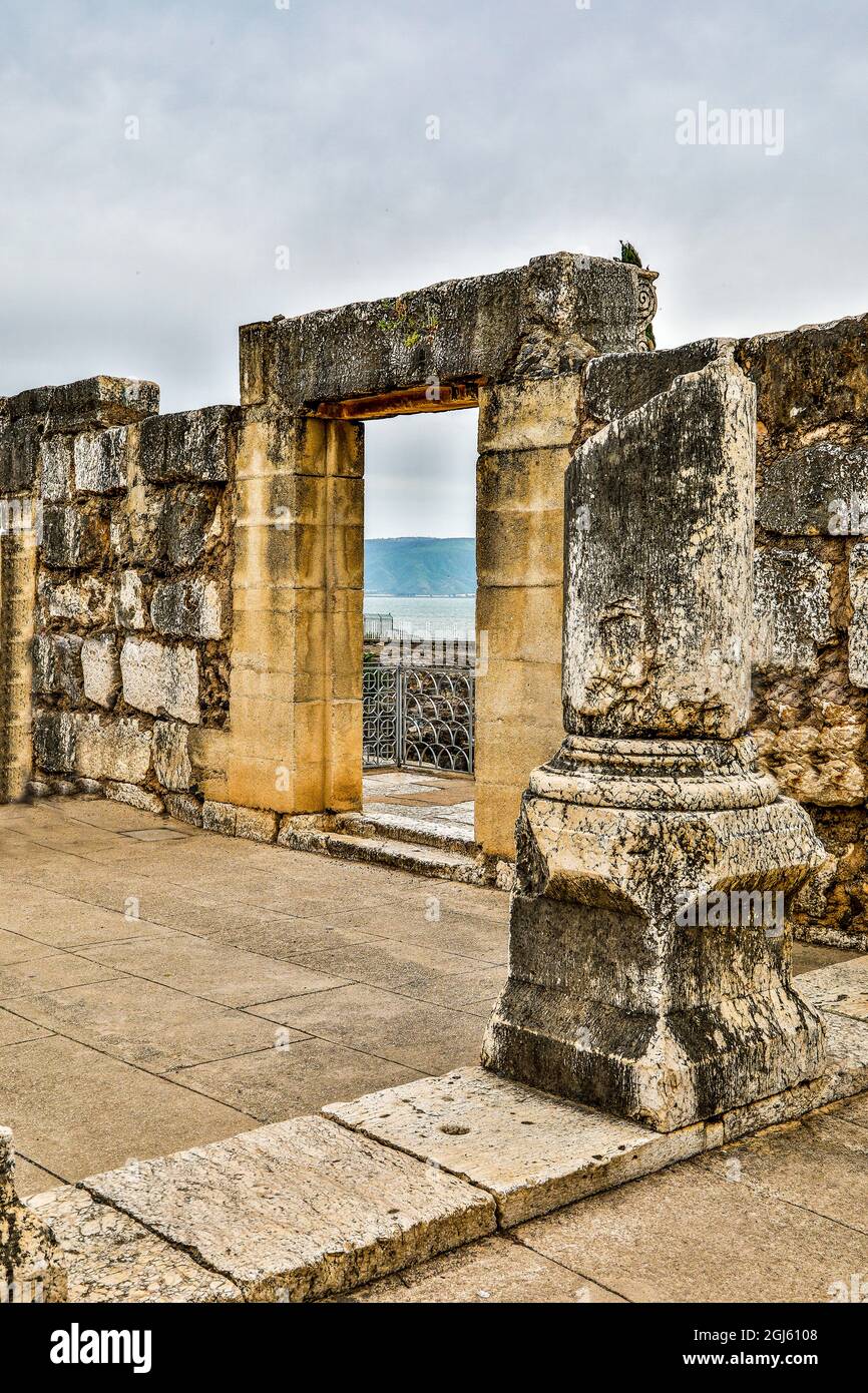 Israel, Capernaum. Ruins of the 4th century synagogue Stock Photo - Alamy