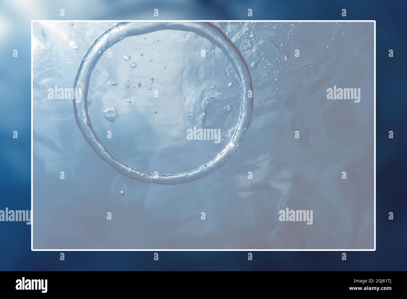 Underwater background white border frame, water surface blank text box ...