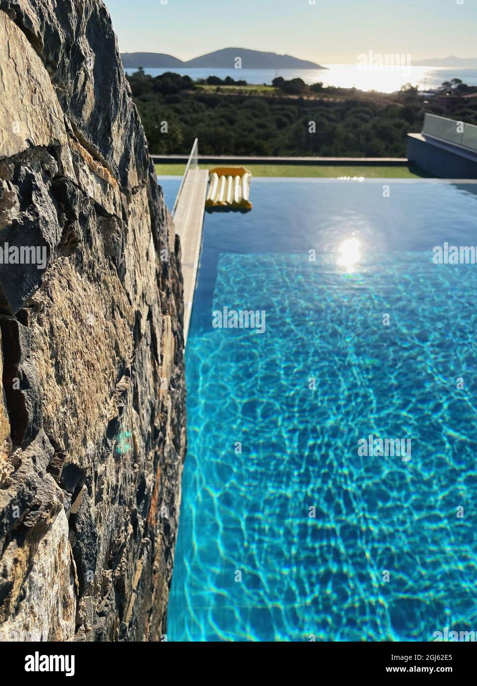 infinity pool on the island of Crete, Greece Stock Photo - Alamy