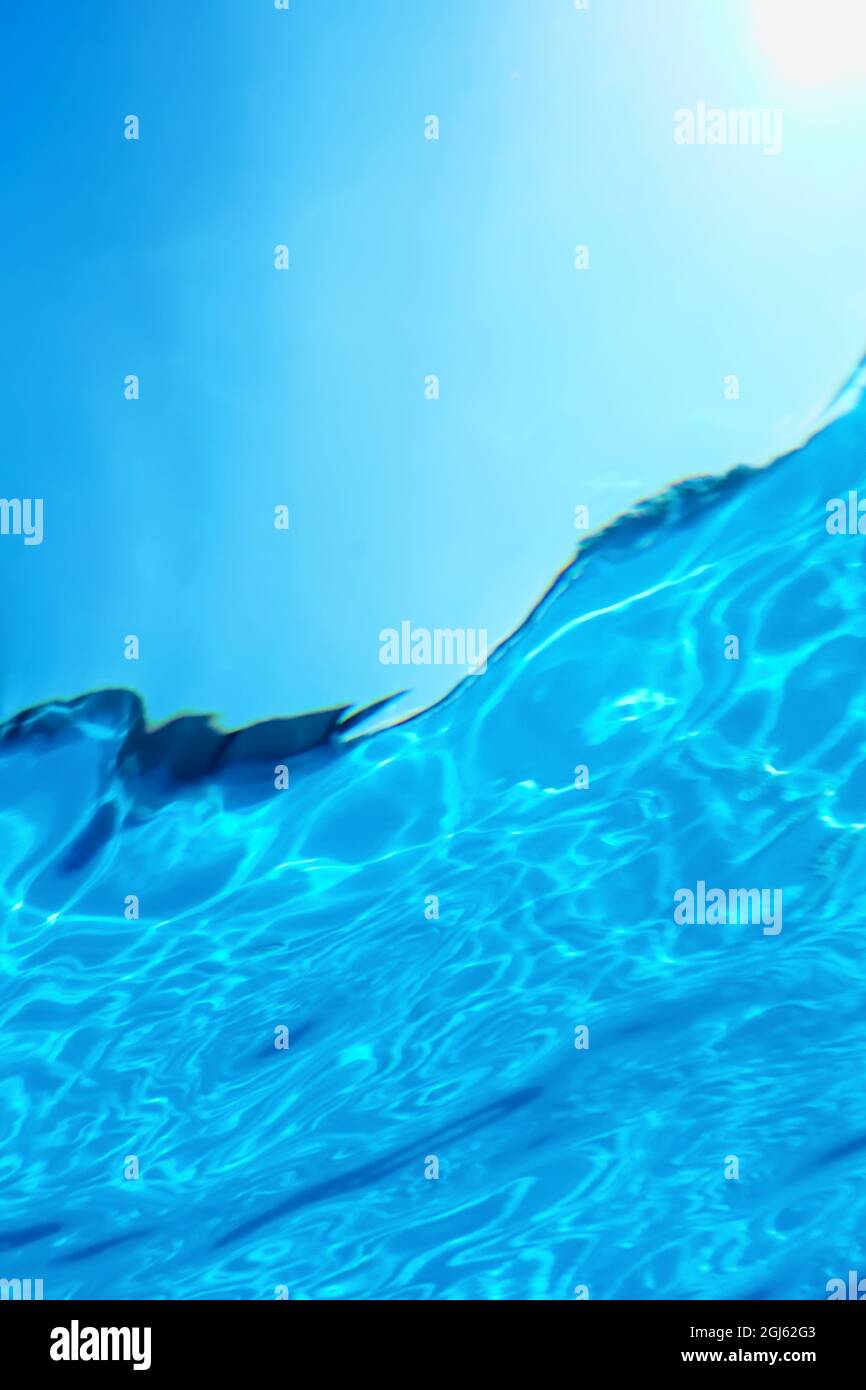 Water Surface Underwater, Swimming Pool Surface Water Background Stock ...