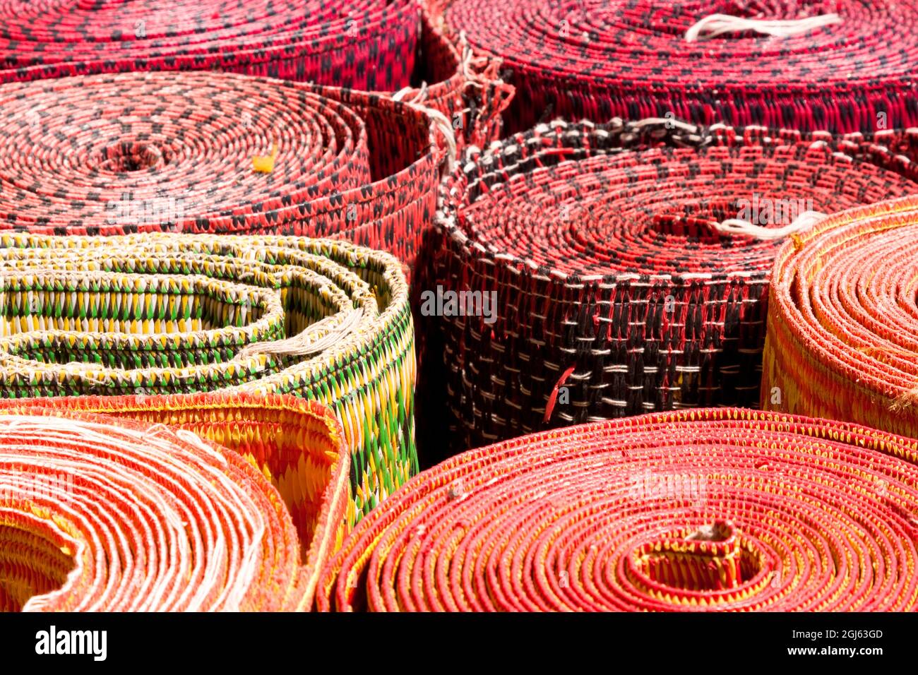 Thailand. Detail of rolled-up mats Stock Photo - Alamy