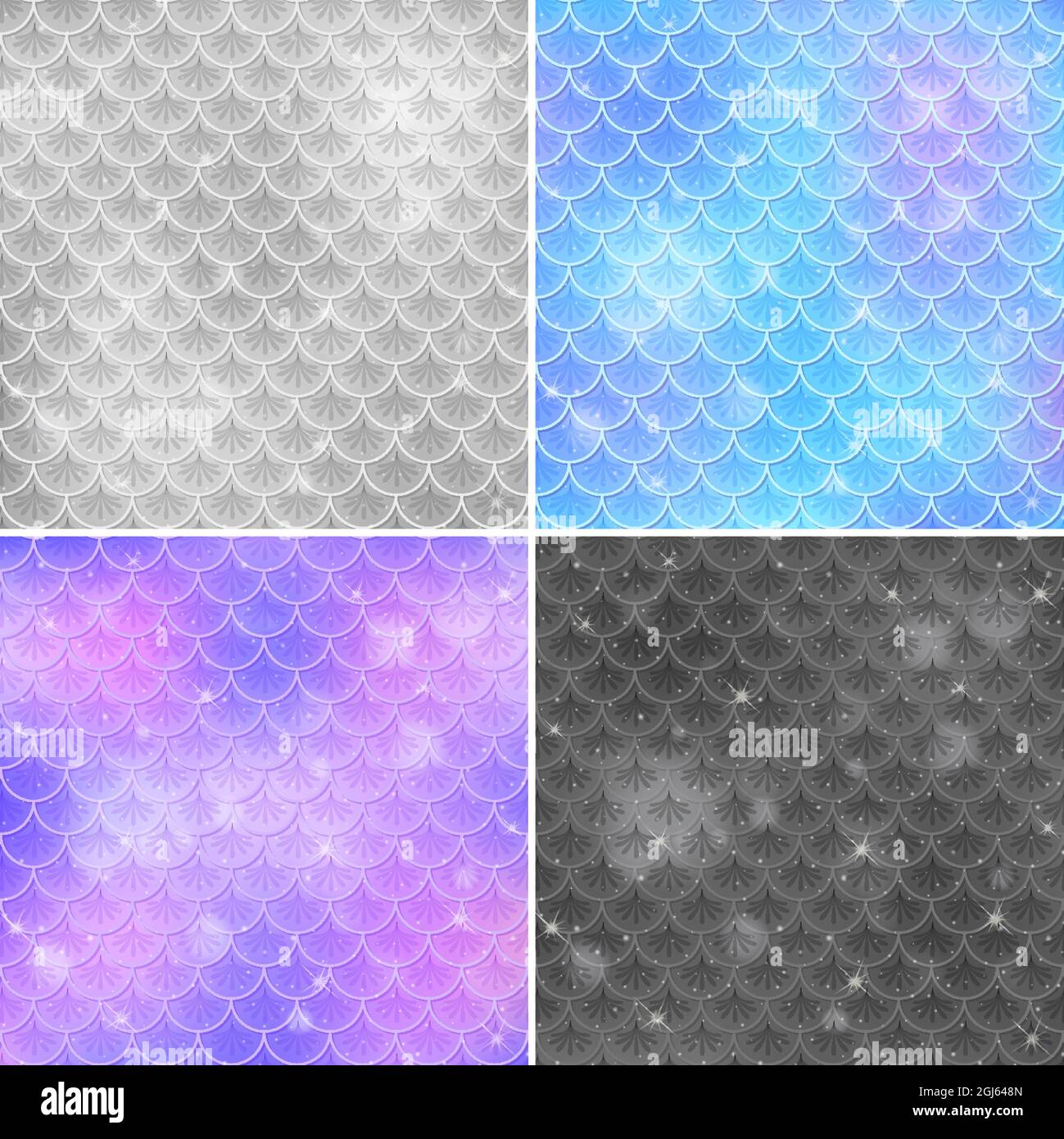 Set of fish scale seamless pattern background illustration Stock Vector ...