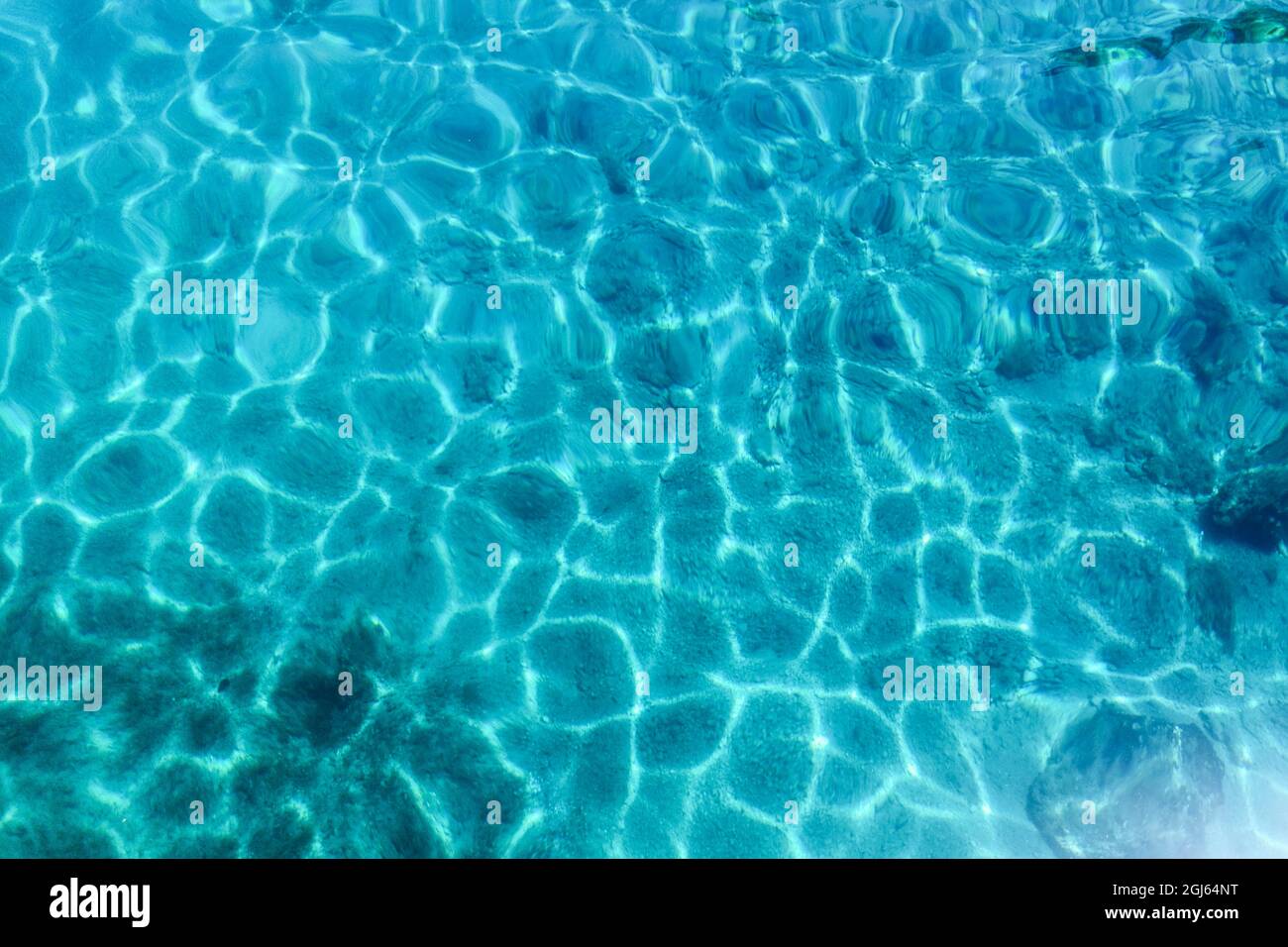 Turquoise Sea Surface, Ripple Water, Top view of beautiful Caribbean ...