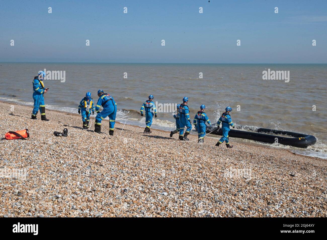 Border force and Coats guard find empty migrant raft that washed ashore ...