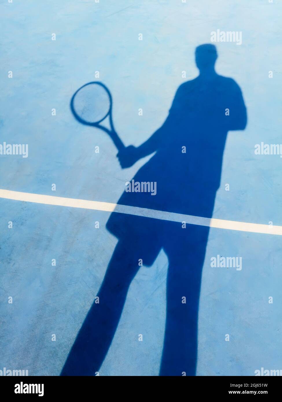 Tennis Player and Shadow on a Tennis Court, Tennis Background Stock ...