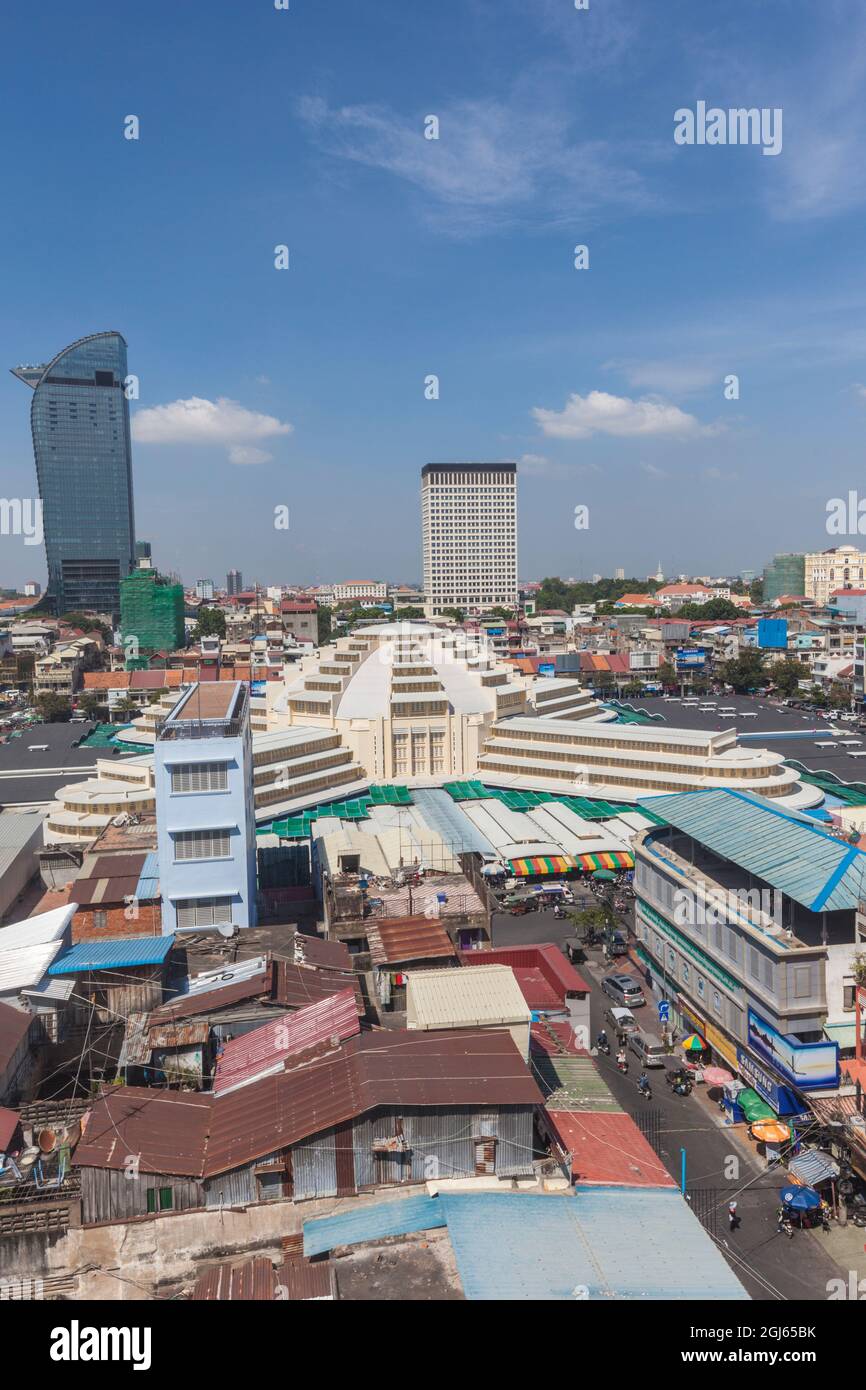 Cambodia, Phnom Penh. Psar Thmei Market building Stock Photo - Alamy