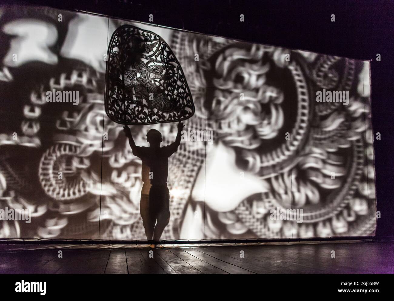 Cambodia, Phnom Penh. Traditional dance performance, shadow puppets ...