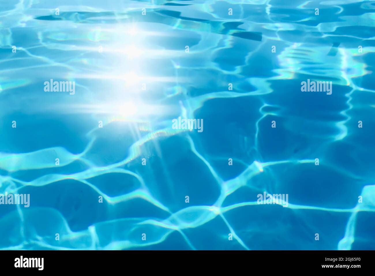 Blue Ripple Water Background, Swimming Pool Water Sun Reflection Stock ...