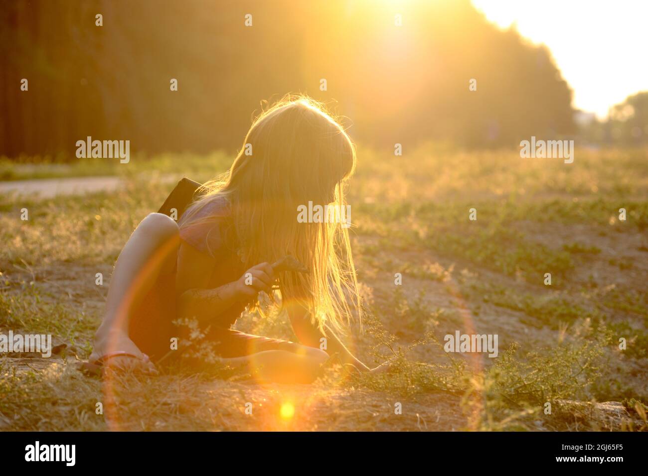 Silhouette of a child in a forest hi-res stock photography and images ...