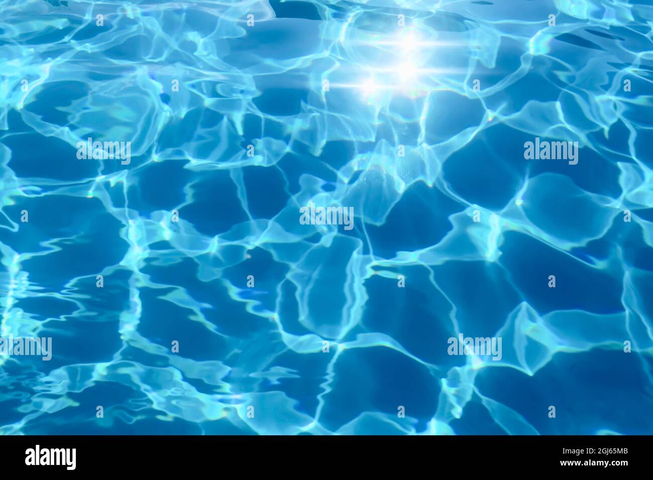 Blue Ripple Water Background, Swimming Pool Water Sun Reflection Stock ...