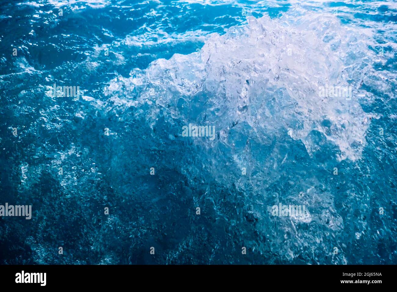 Blue water in spa jacuzzi, water splash, spa massage, whirlpool massage ...