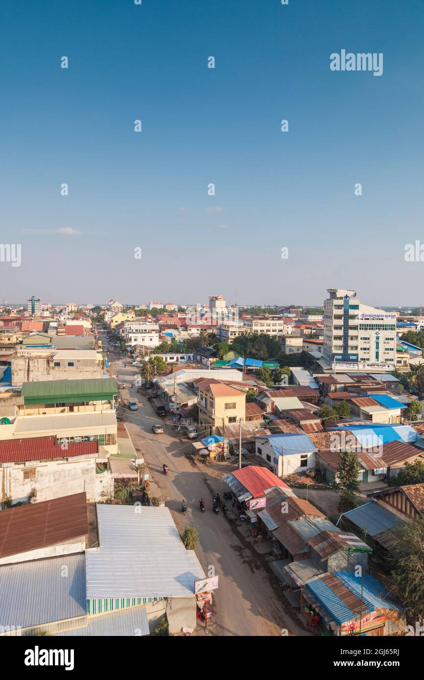 Cambodia, Battambang. Elevated city view from the west Stock Photo - Alamy
