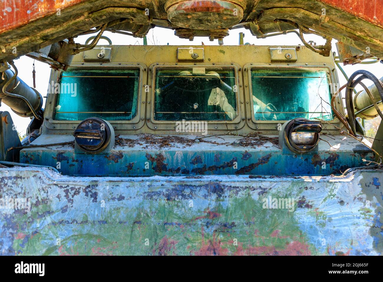 Ukraine, Pripyat, Chernobyl. Wrecked military vehicle Stock Photo - Alamy
