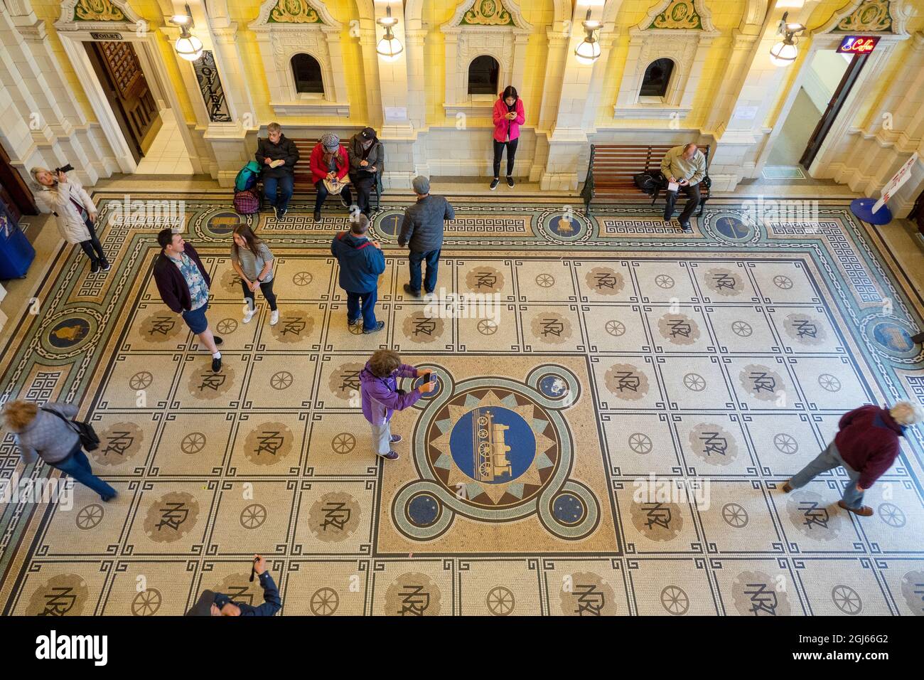 Art Deco Ornate Ceramic Mosaic Floor In Dunedin Train Station The Old ...