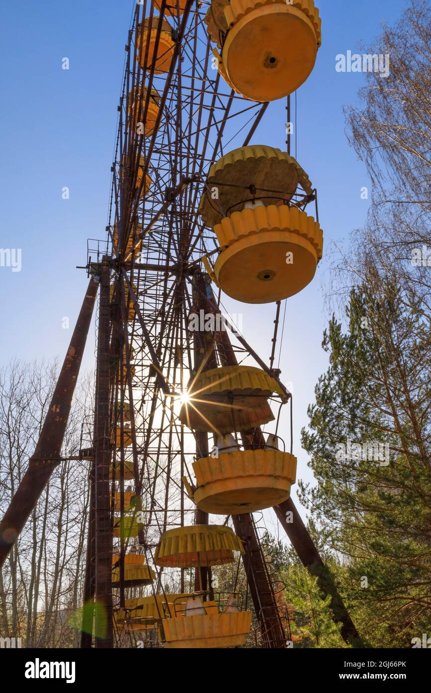 Ukraine, Pripyat, Chernobyl. Amusement park, Ferris wheel Stock Photo ...