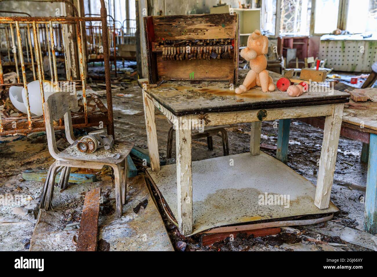 Ukraine, Pripyat, Chernobyl. Toys in the kindergarten Stock Photo - Alamy