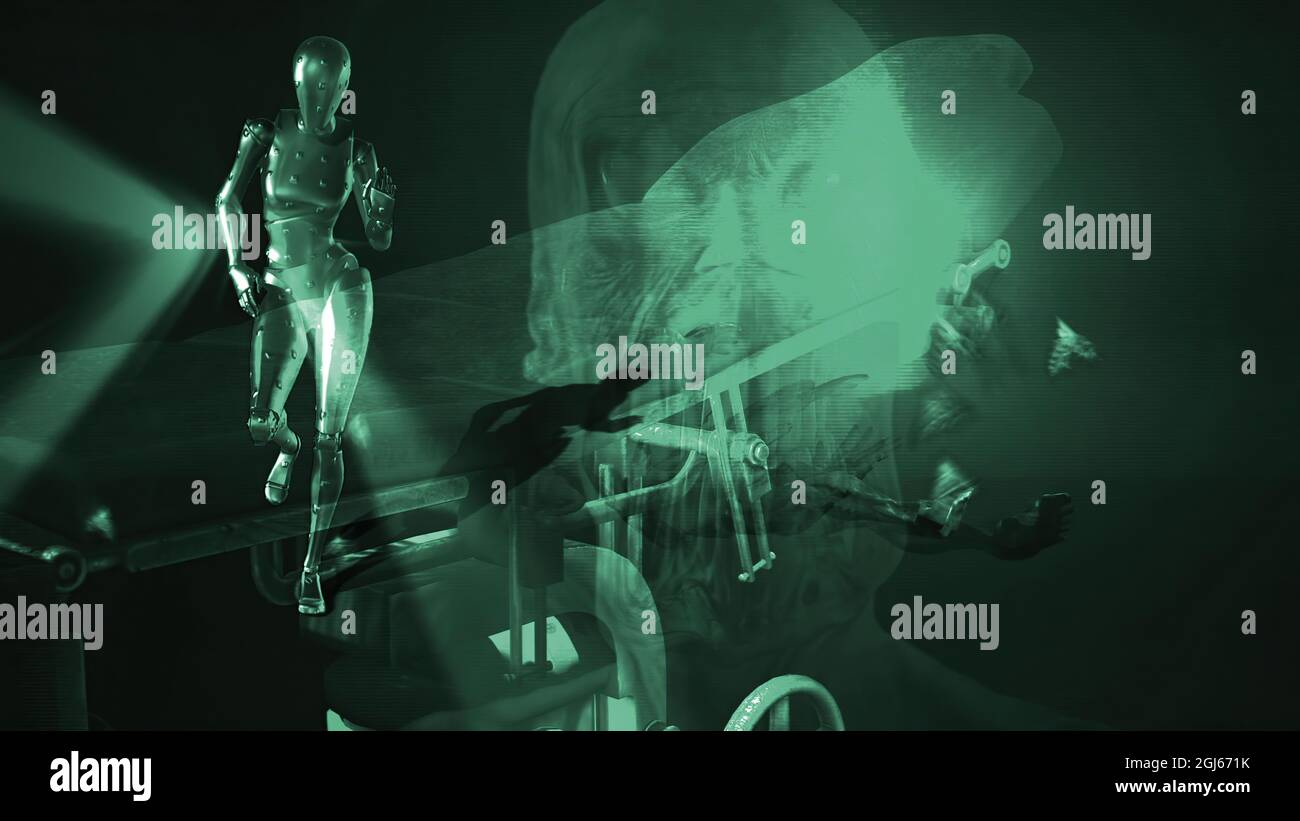 3d illustration - Horror Zombie With scary Effects Stock Photo - Alamy