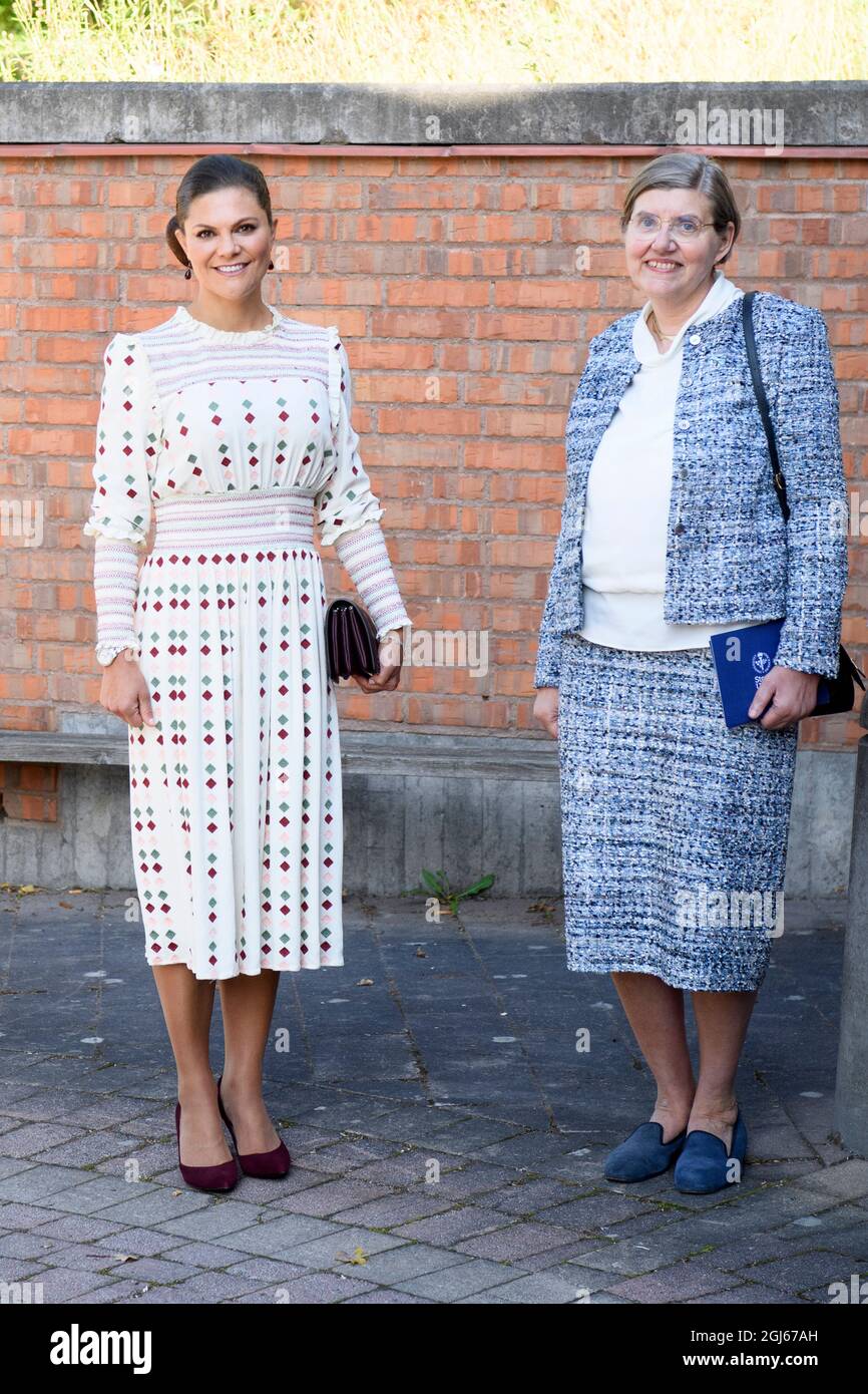Crown Princess Victoria is greeted by Astrid Soderbergh Widding ...