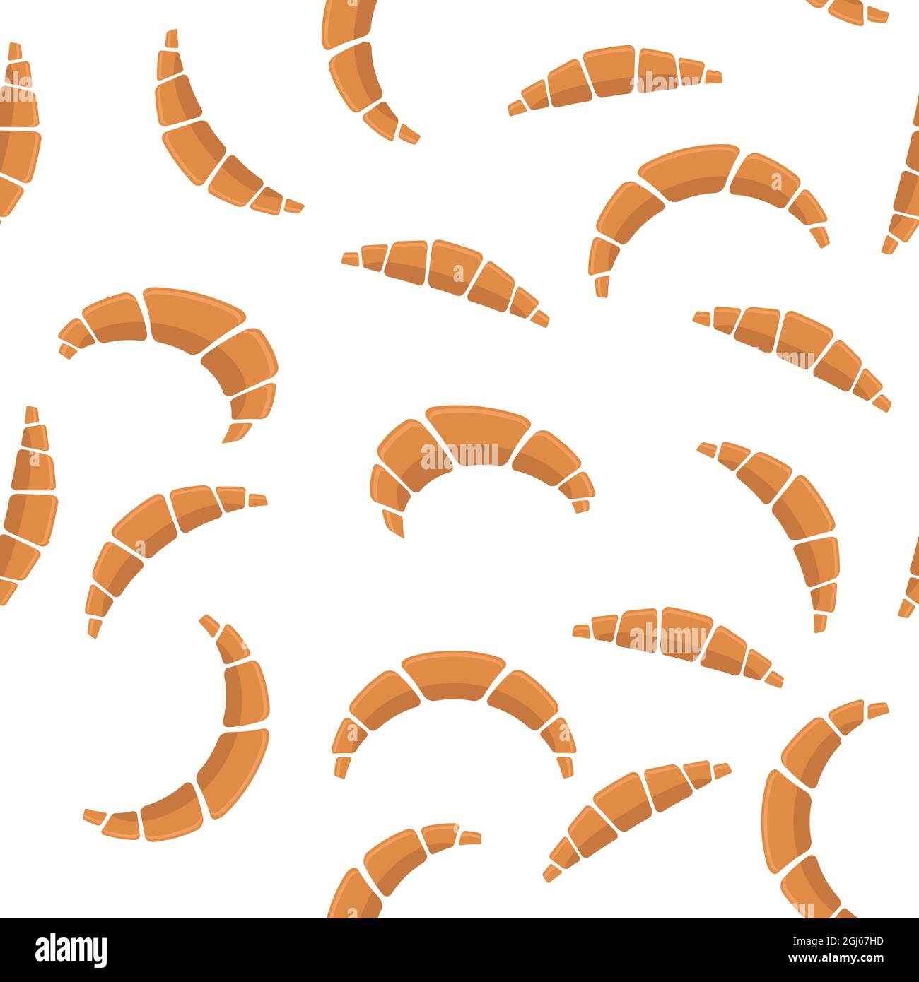 Set of Croissant Icon Isolated on White Background. Seamless Pattern ...