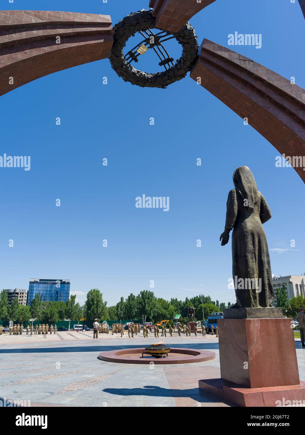 The victory square and the big memorial commemorating the great ...