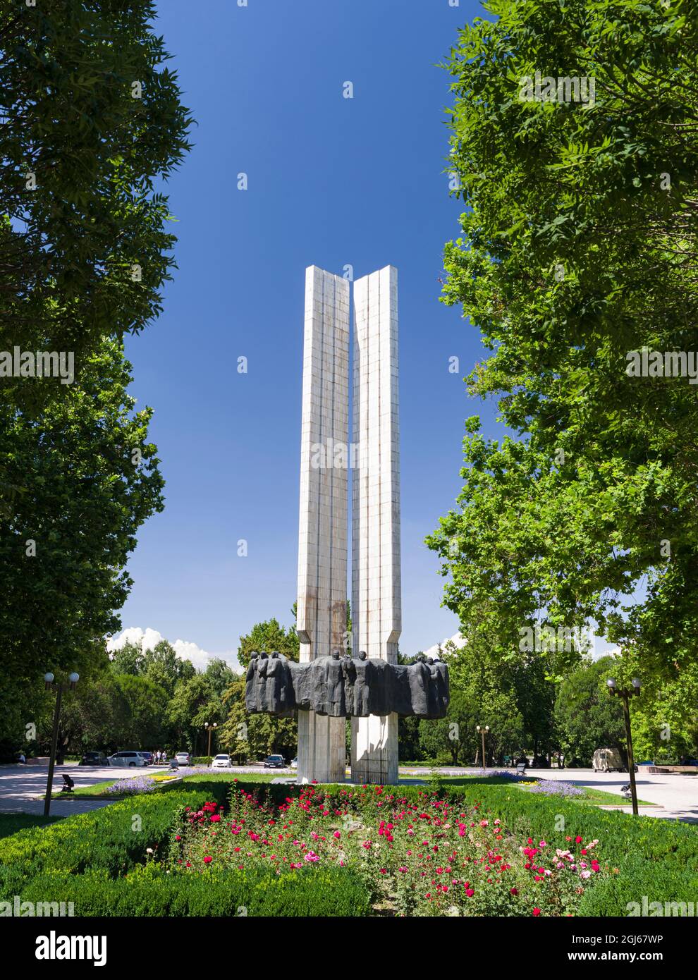 Monument Fraternity of People commemorating the entry of Kyrgyzstan ...