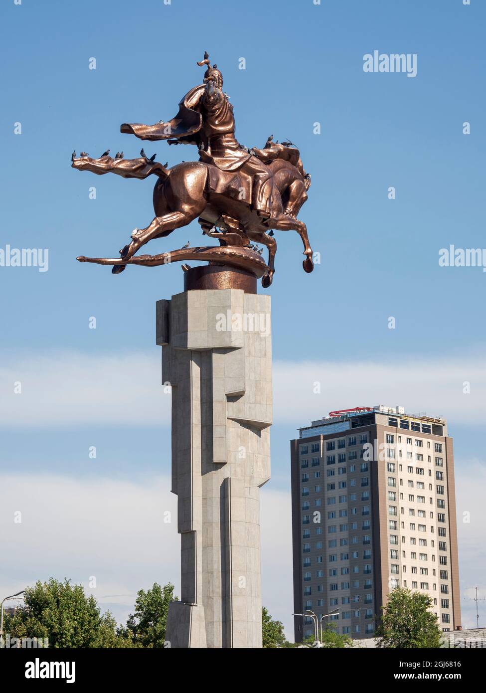 Manas square in front of the Philharmonics and the monument Manas ...