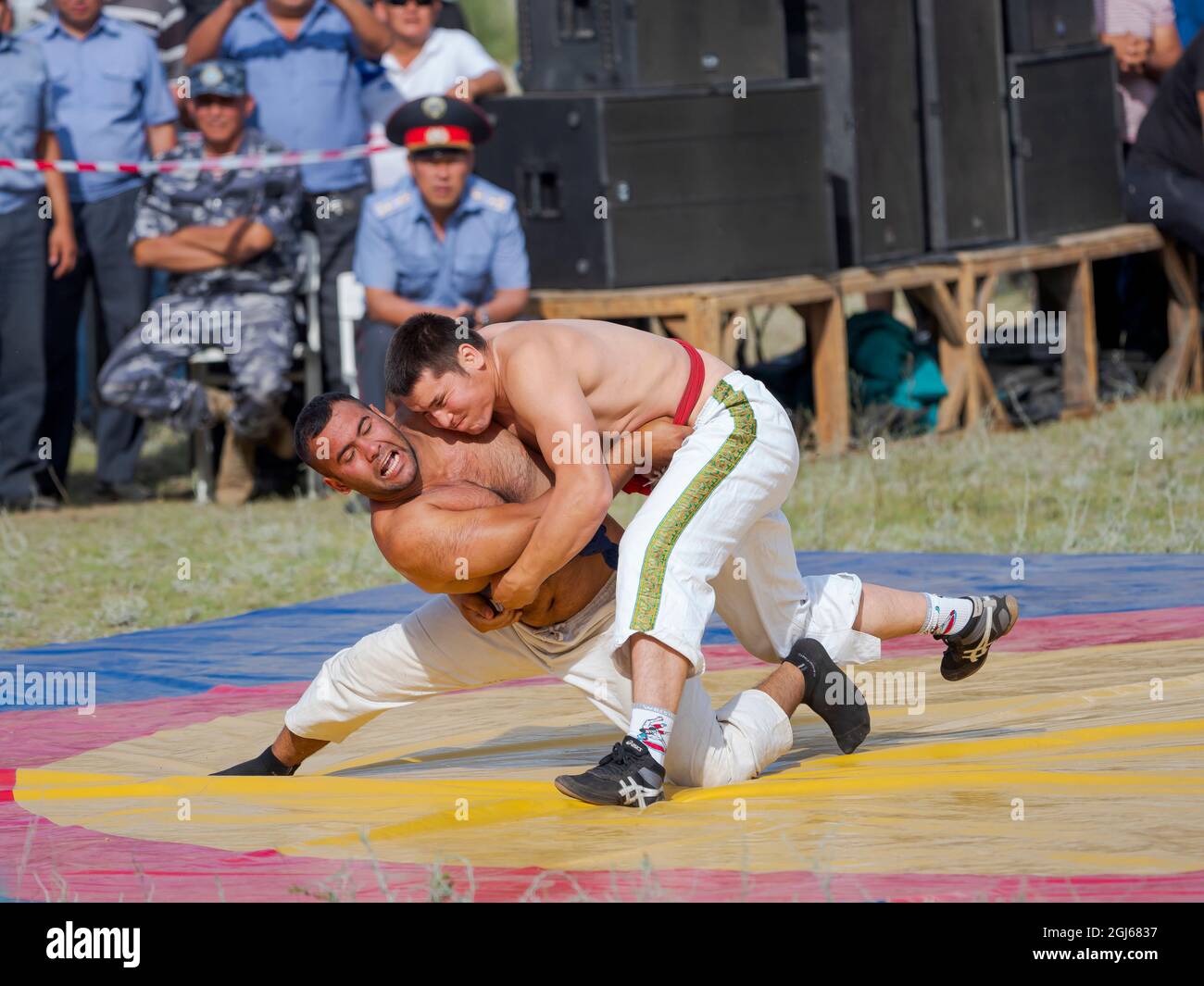 Kuresh, traditional Kyrgyz wrestling. Folk and Sport Festival ...