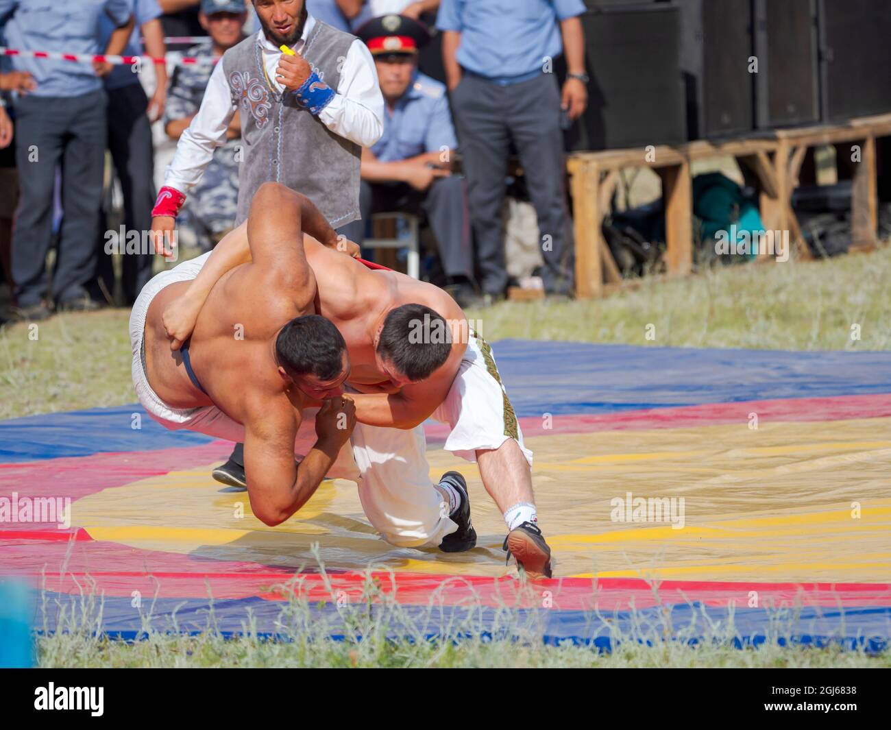 Kuresh, traditional Kyrgyz wrestling. Folk and Sport Festival ...