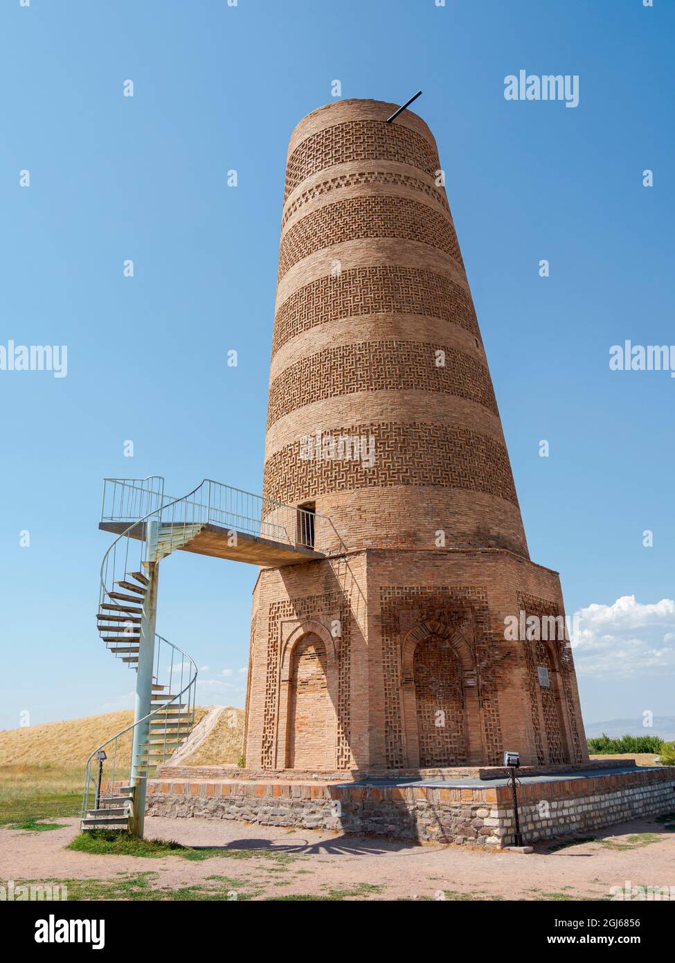 Burana Tower, a former minaret and icon of Kyrgyzstan. Balasagun an ...