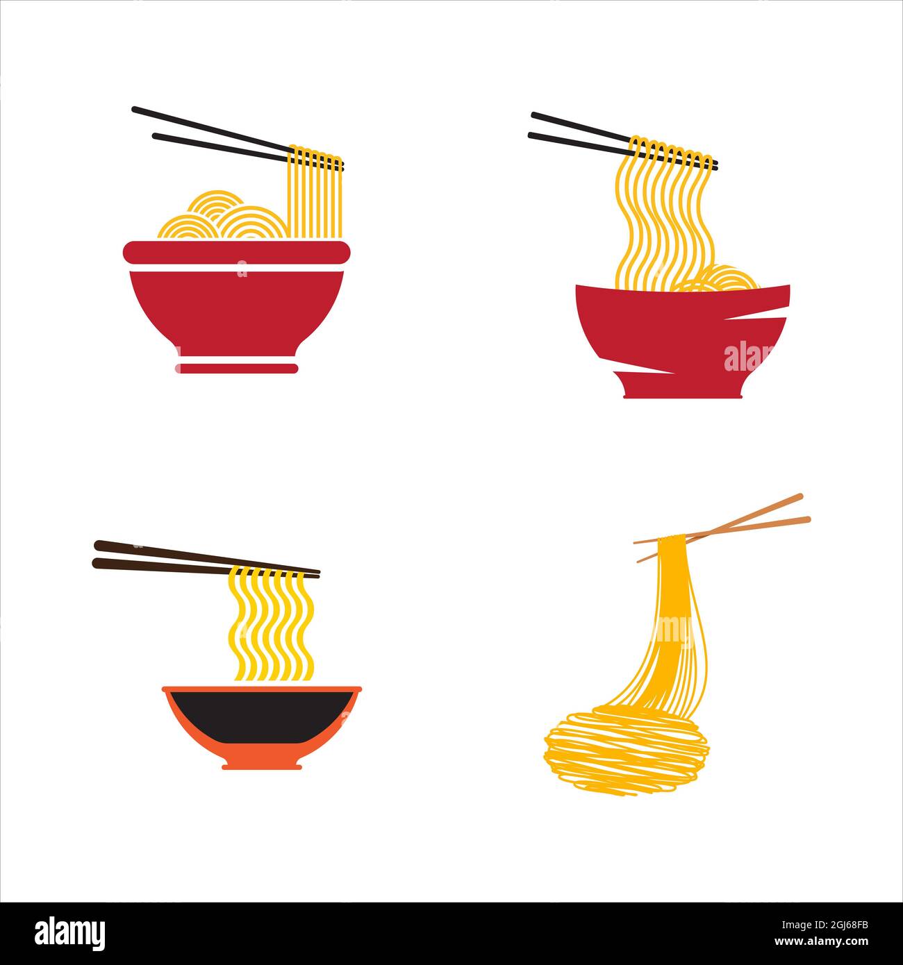 Noodles food sign symbol illustration design template Stock Photo - Alamy