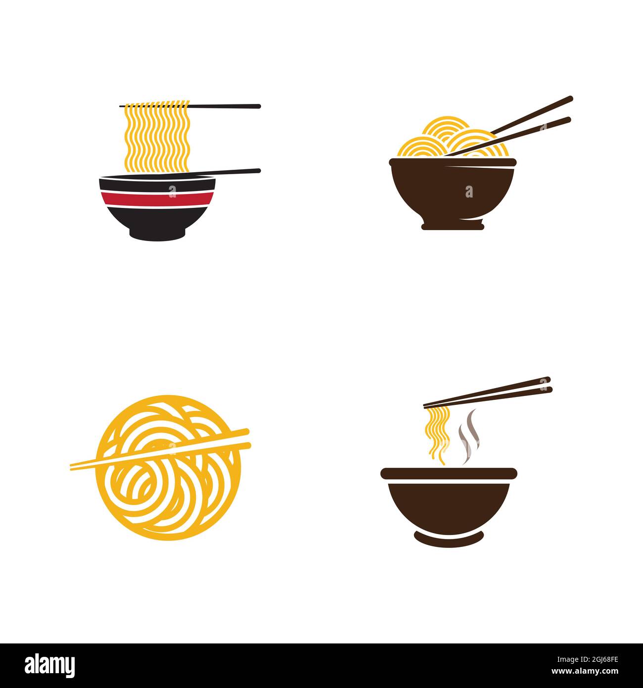 Noodles food sign symbol illustration design template Stock Photo - Alamy