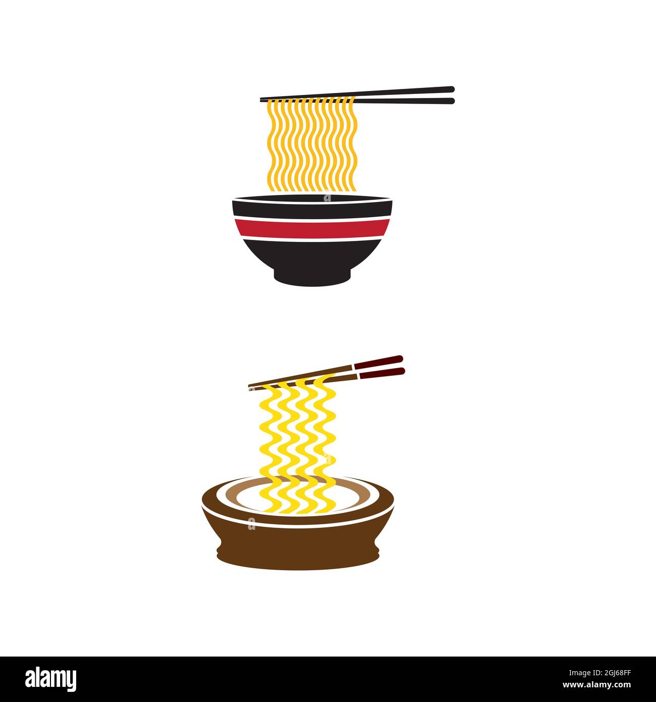 Noodles food sign symbol illustration design template Stock Photo - Alamy