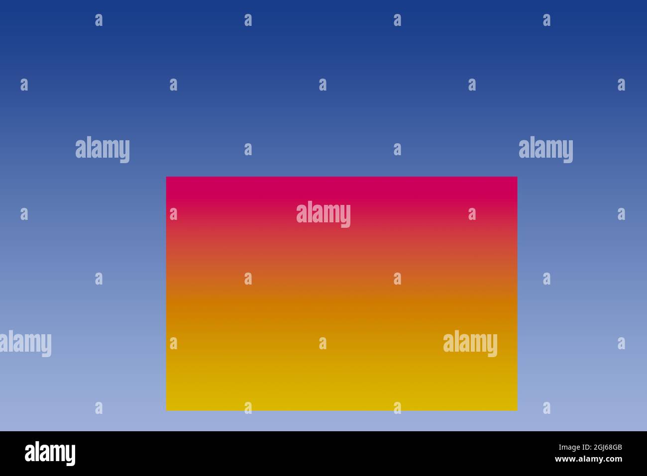 Illustration of a pink and yellow toned rectangular shape on a blue ...