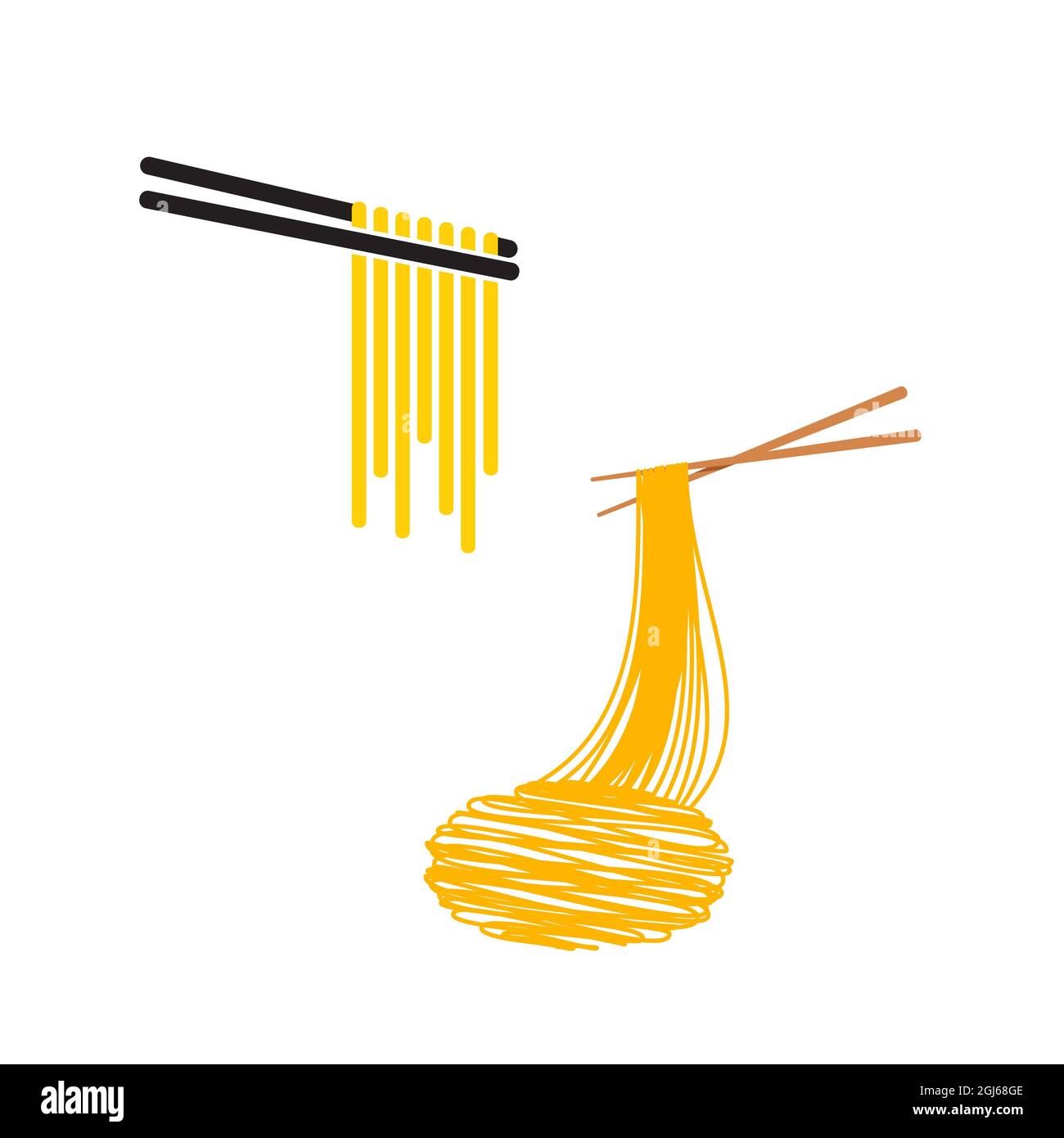 Noodles food sign symbol illustration design template Stock Photo - Alamy