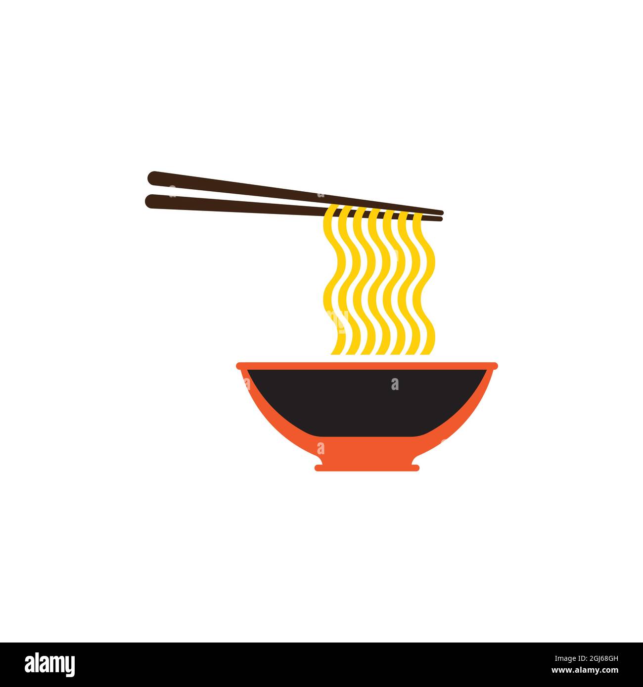 Noodles food sign symbol illustration design template Stock Photo - Alamy