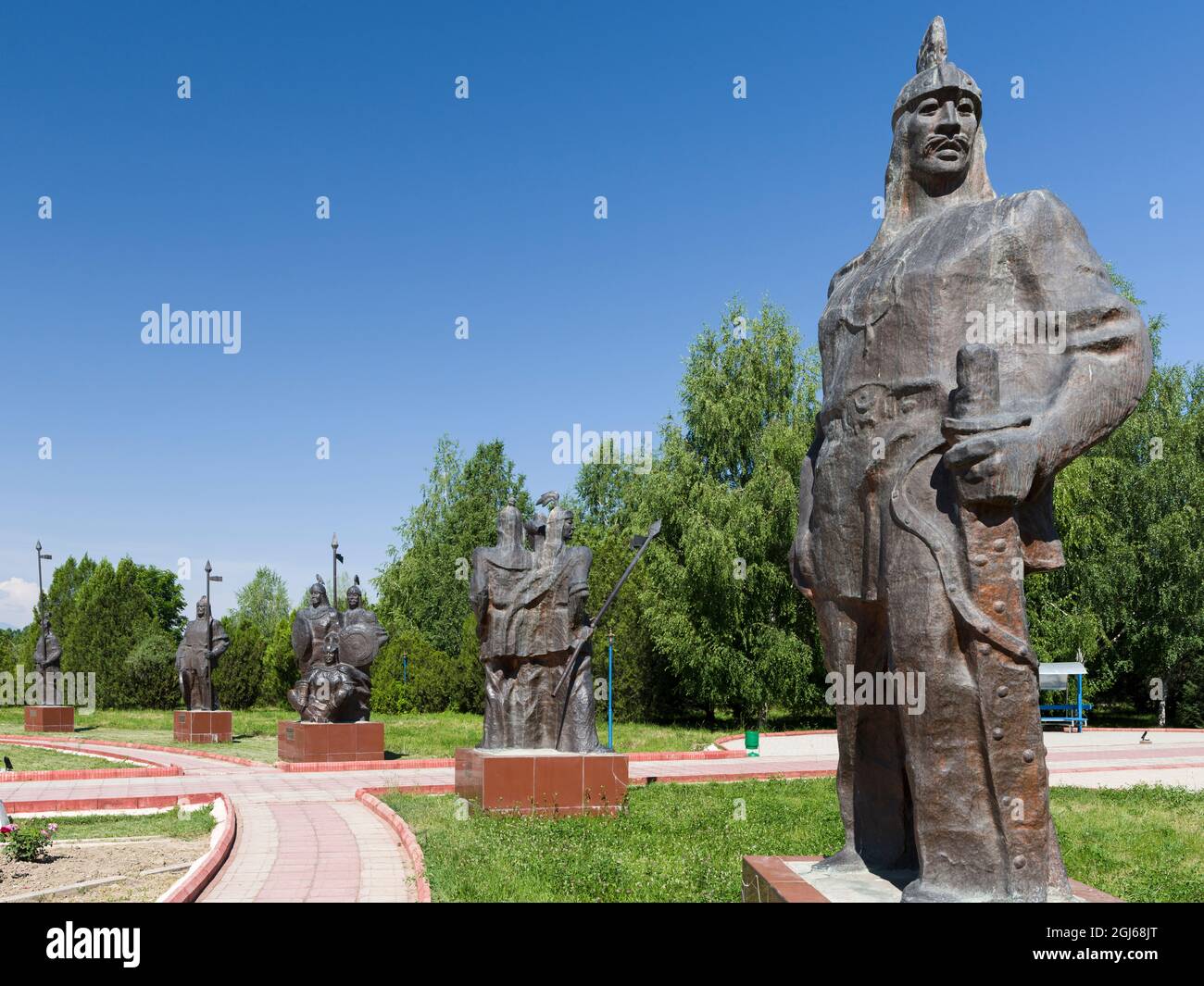 The companions of Manas. Memorial Place Manas Ordo near Talas in the ...