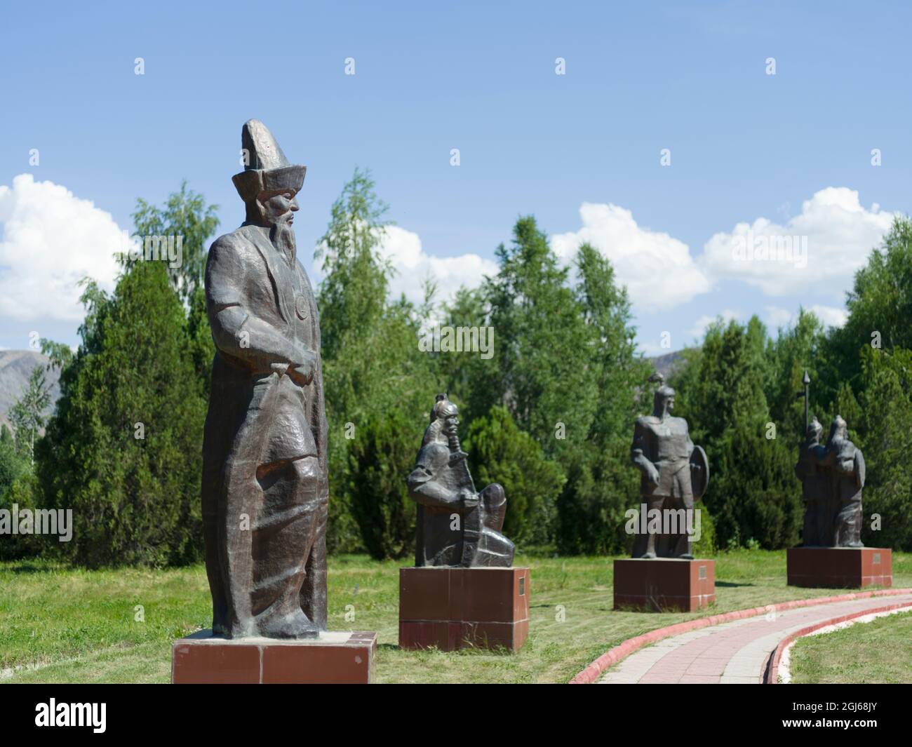 The companions of Manas. Memorial Place Manas Ordo near Talas in the ...